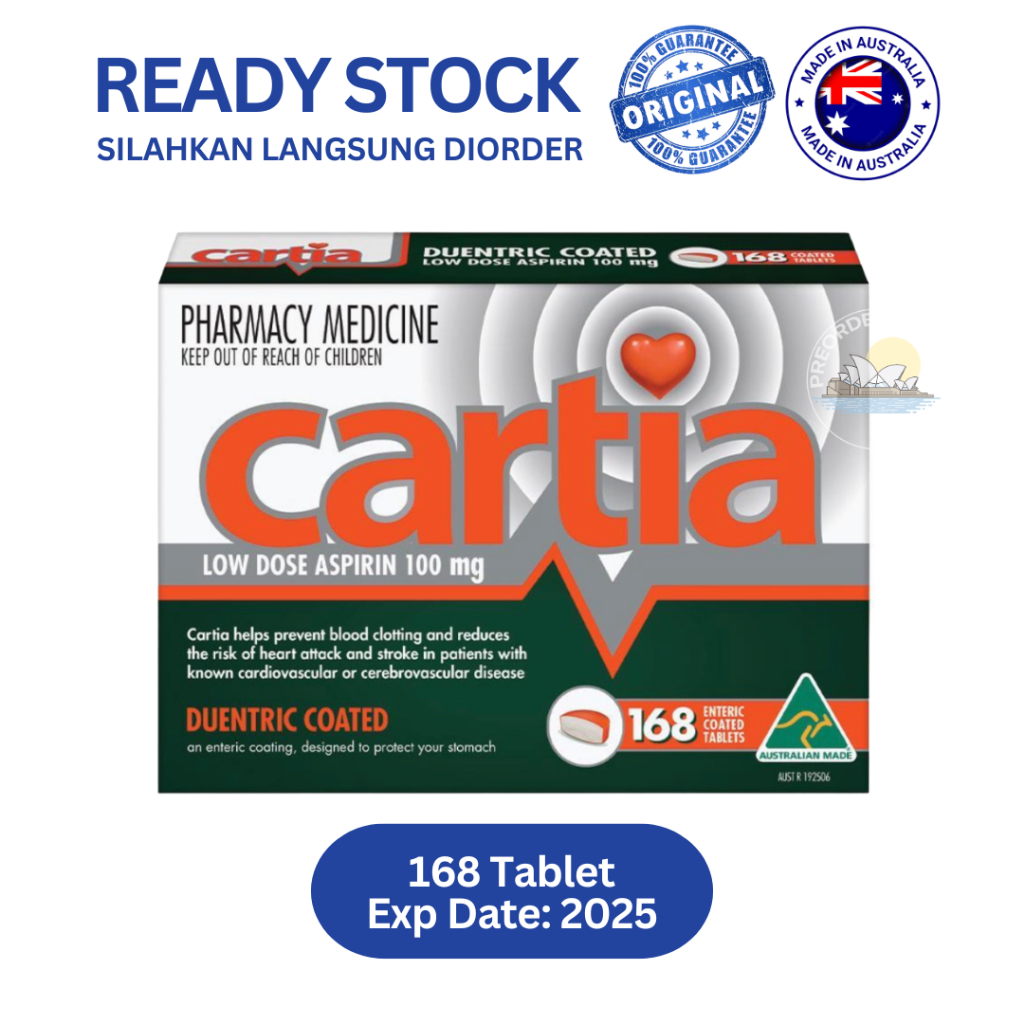 Jual Cartia Low Dose Aspirin 100mg 168 Tablets - Australia (Obat ...