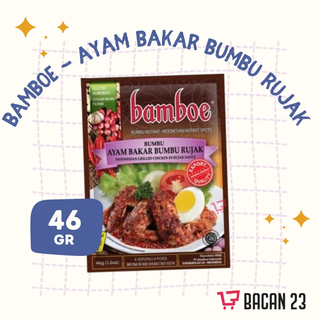 Jual Bamboe Bumbu Instan Ayam Bakar Bumbu Rujak (46 Gr) / Bumbu Dapur ...