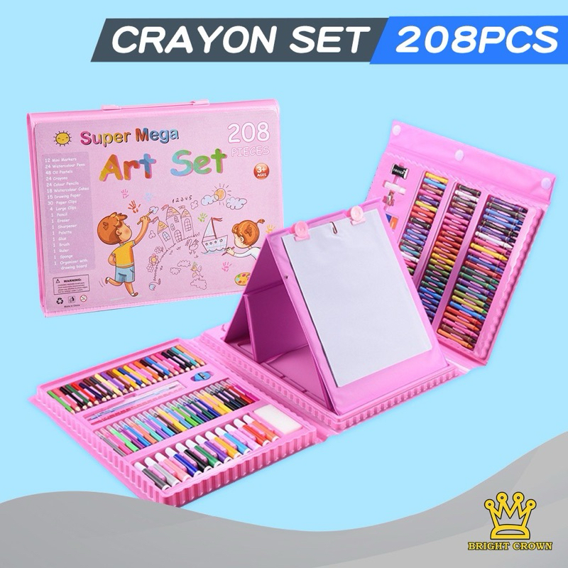 Jual CRAYON SET 208 PCS CRAYON AMAN UNTUK ANAK NON TOXIC CRAYON ...