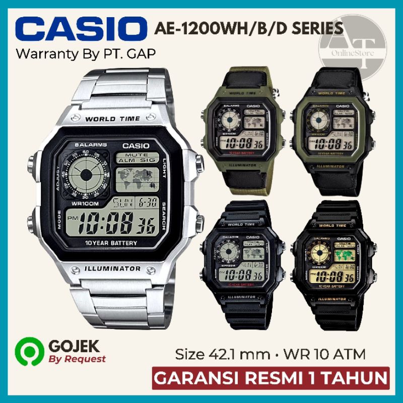 Jual Jam Tangan Pria Digital Casio Royal AE-1200WHD AE-1200WH AE-1200WHB 1AV 1BV 3BV ORIGINAL ...