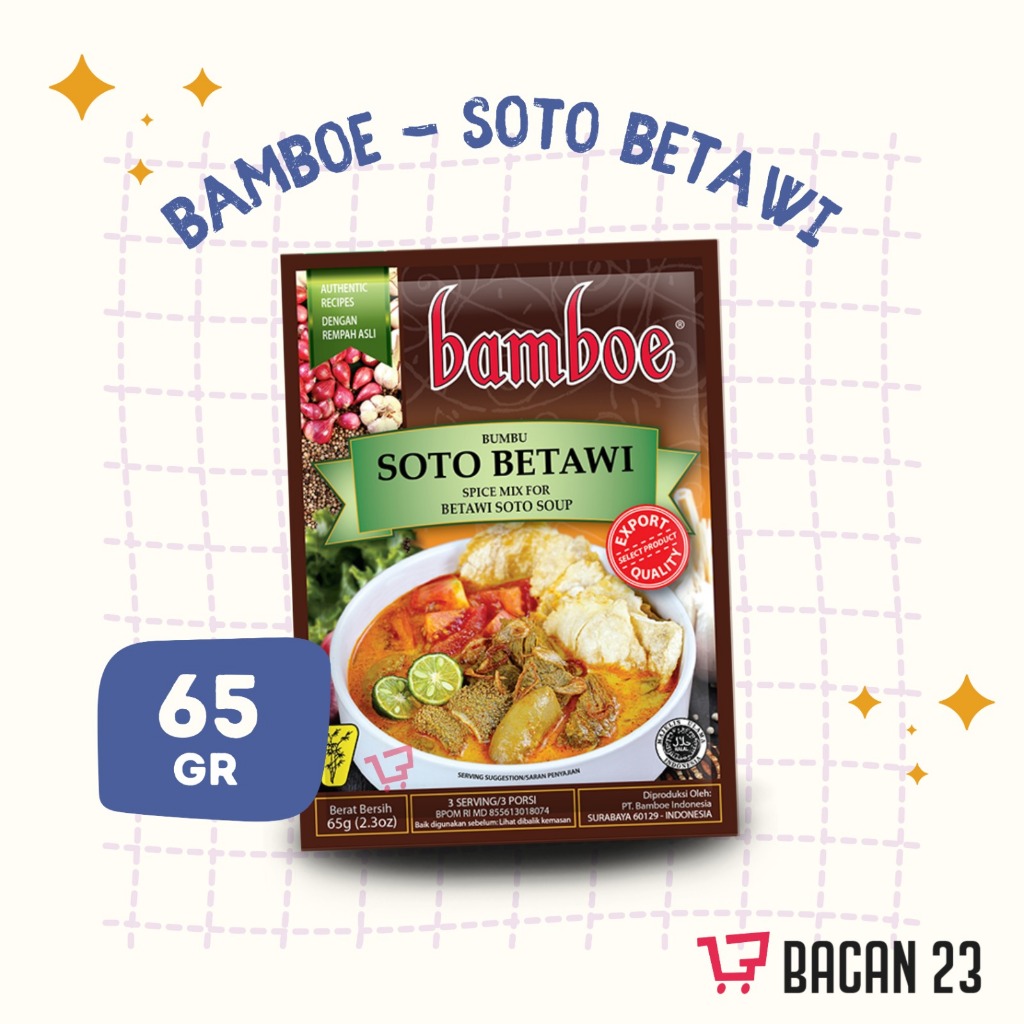 Jual Bamboe Bumbu Instan Soto Betawi (65 Gr) / Bumbu Dapur Instan ...