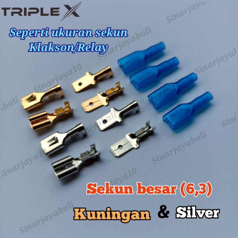 Jual sekun gepeng kabel skun pipih konektor kecil sedang besar 2,8 4,8 ...