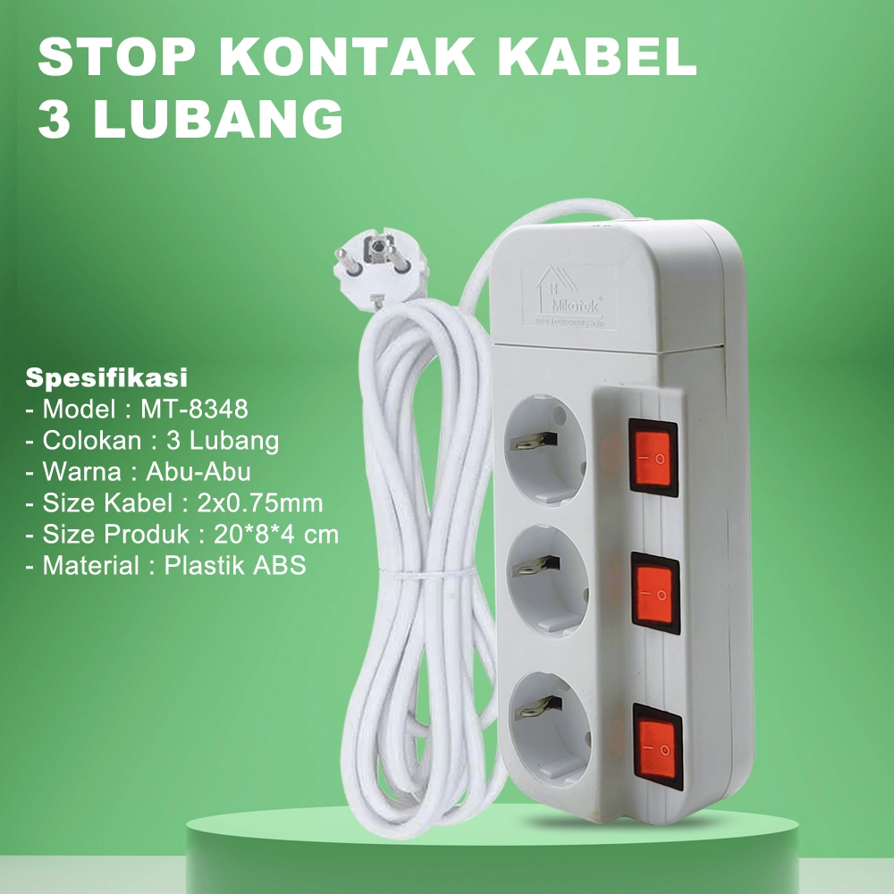 Jual Stop Kontak Arde Switch Bukan Uticon Stop Kontak Kabel + Saklar ...