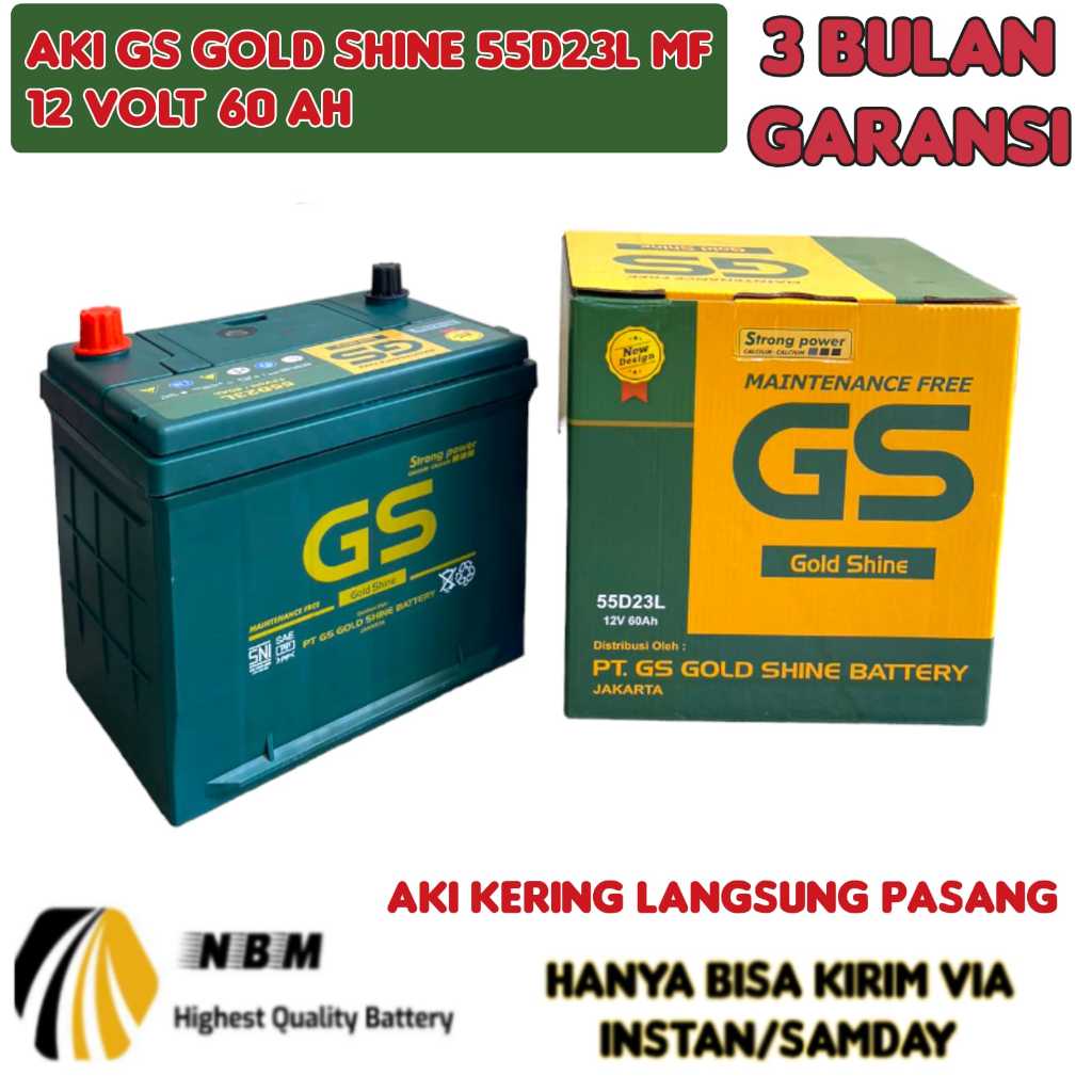 Jual Aki Mobil Alphard/Camry/X trail/Outlander/Fortuner/New Serena GS Gold Shine 55D23L MF 60 AH ...