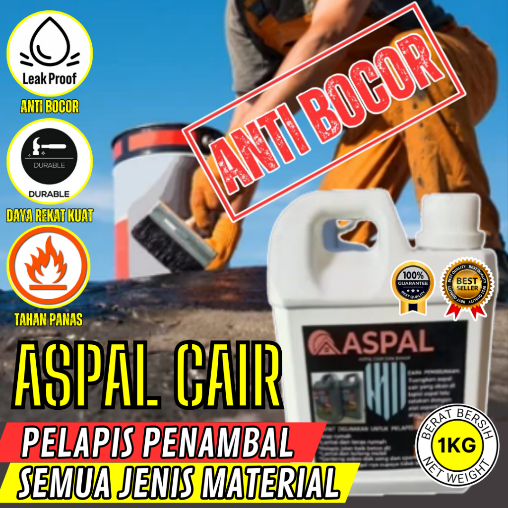 Jual Waterproofing Material Tembok Anti Bocor Aspal Cair 1 Kg Paint ...