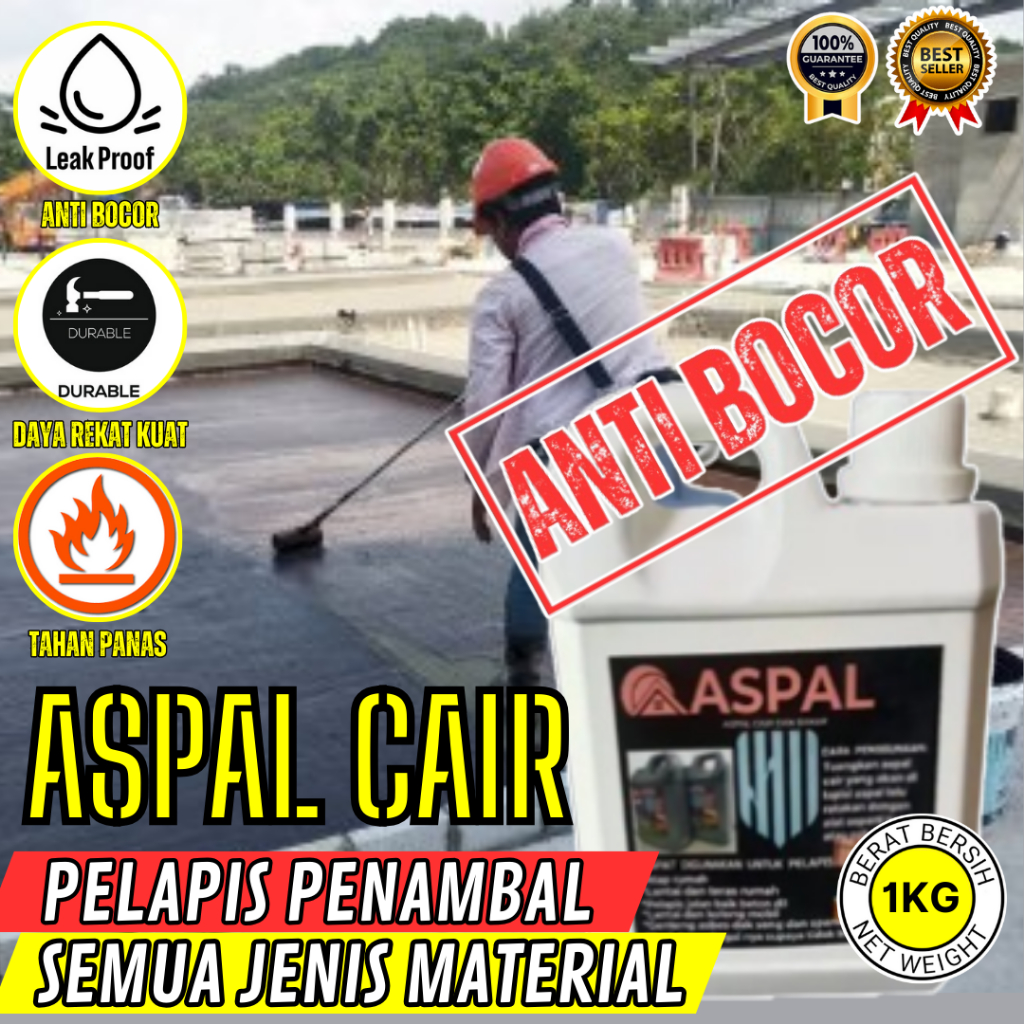 Jual Waterproofing Material Kolam Ikan Anti Bocor Aspal Cair 1 Kg Paint ...