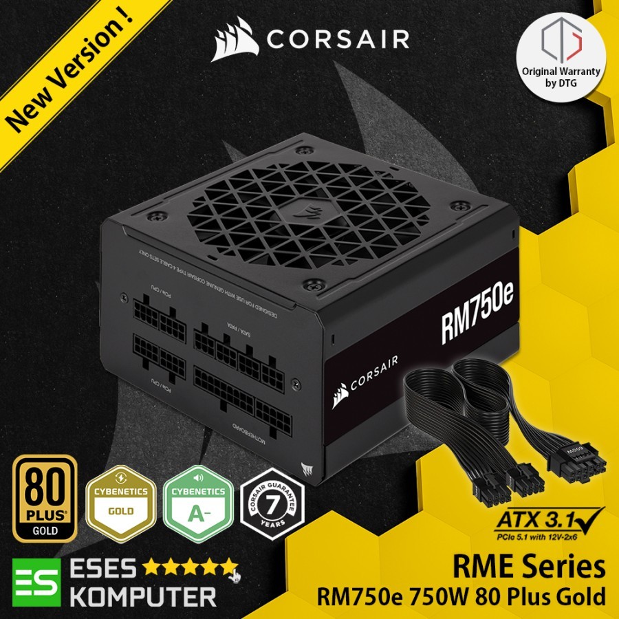 Jual PSU Corsair RMe Series RM750e 750Watt 80 Plus Gold Fully Modular ...