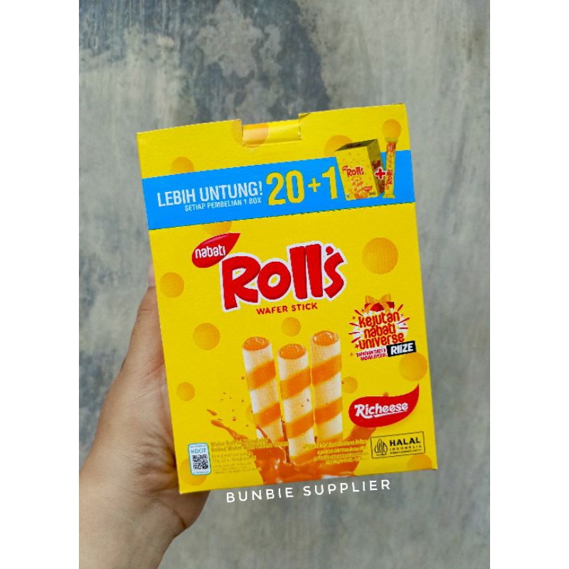 Jual Nabati Rolls Wafer Stick Rasa Coklat Keju Richeese Richoco 7gr x ...