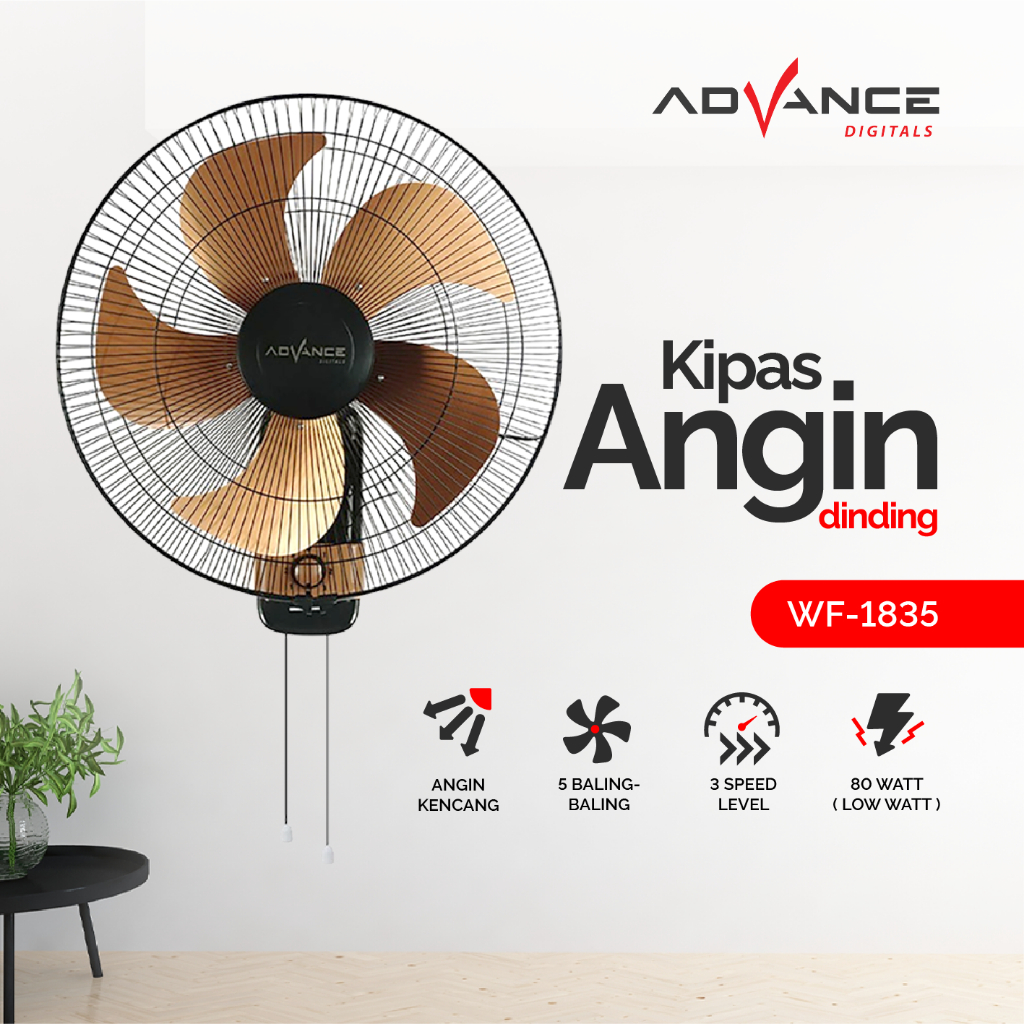 Jual 【FREE BUBBLE WRAP】Advance Kipas Angin Dinding Besi WF1835 Wall Fan ...