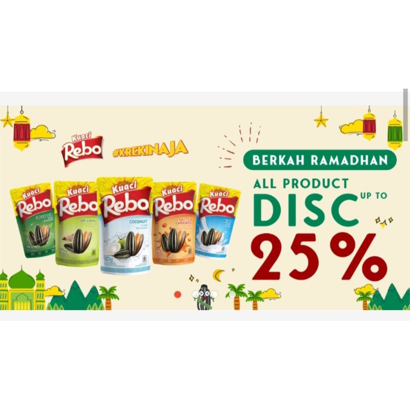 Jual REBO KUACI 150g milk , original , green tea , coconut , caremel ...