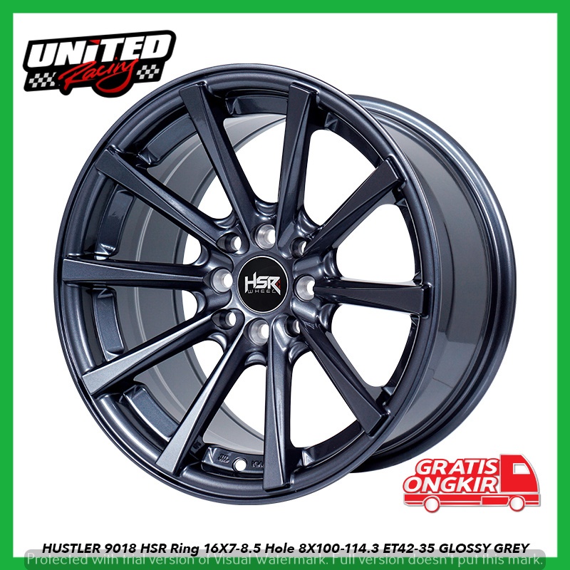 Jual VELG RACING RING 16 HUSTLER JD9018 HSR R16X7 85 H8X100-114,3 ET42 35 GLOSSY GREY | Shopee ...