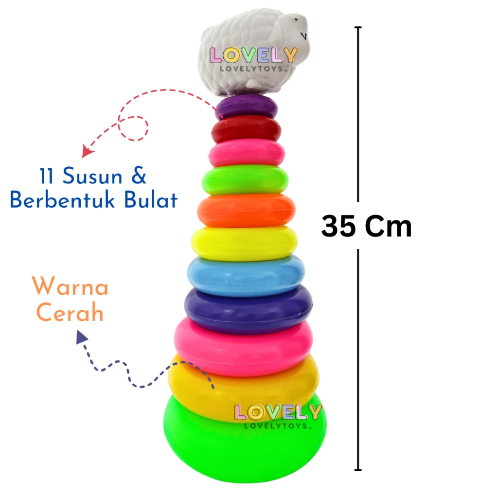 Jual STACKING RING DONAT SUSUN DONUT BEBEK SUSUN MAINAN ANAK JUMBO MENARA STACKING DUCK BESAR ...