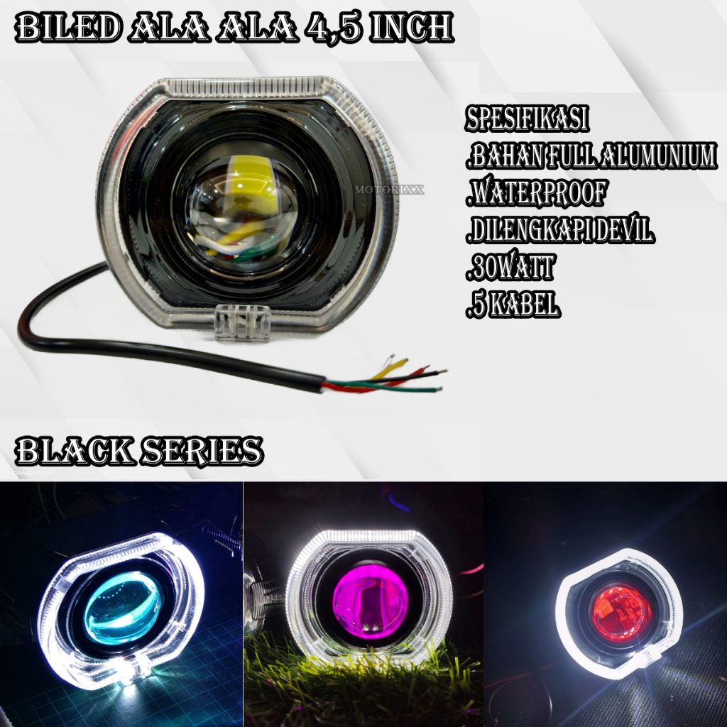 Jual Biled Projie ALA ALA 4,5 inchi Black series 30 WATT Laser cut off ...