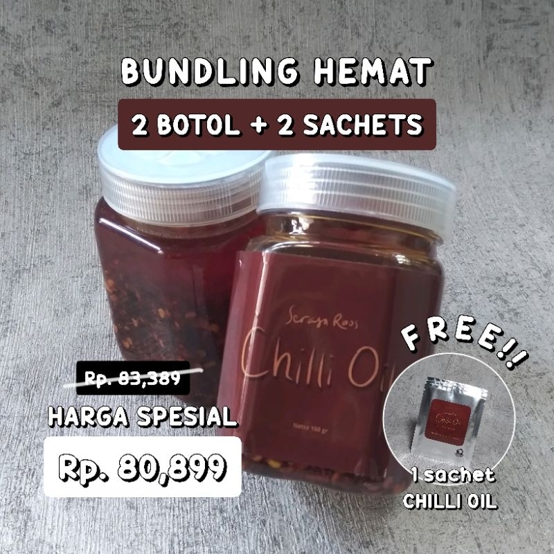 Jual PAKET BUNDLING 2 BOTOL + 2 SACHETS - PREMIUM CHILLI OIL SERASA ...