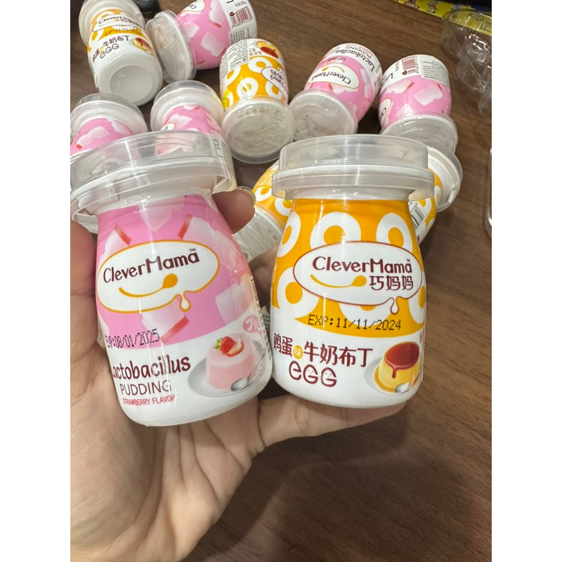 Jual ECER CLEVER MAMA YOGURT CHESSE PUDING STRABERY 85gr | Shopee Indonesia