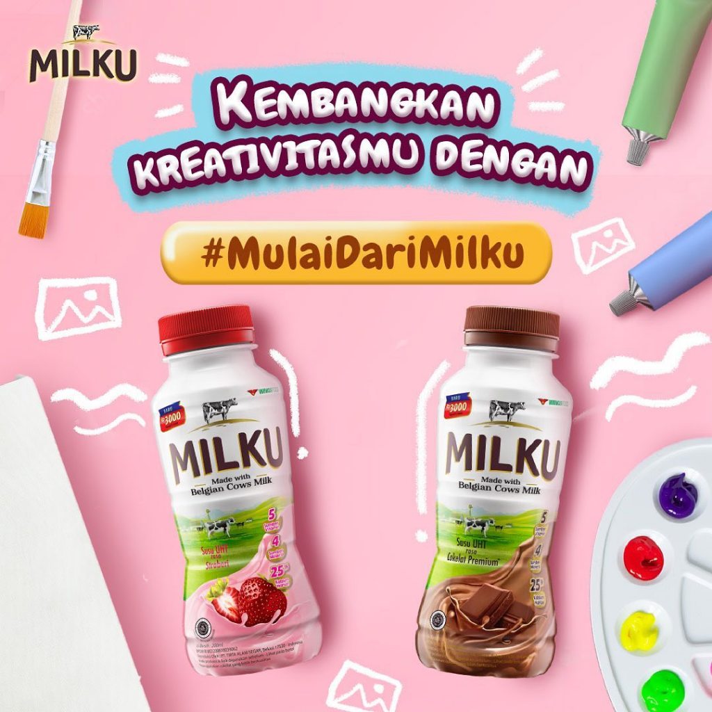 Jual MILKU Susu UHT Rasa Coklat Belgian dan Strawberry Kemasan Botol ...