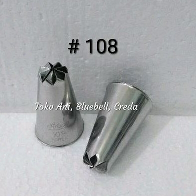Jual Ateco Medium Drop Flower Pastry Piping Tip # 108 / Ateco Spuit ...