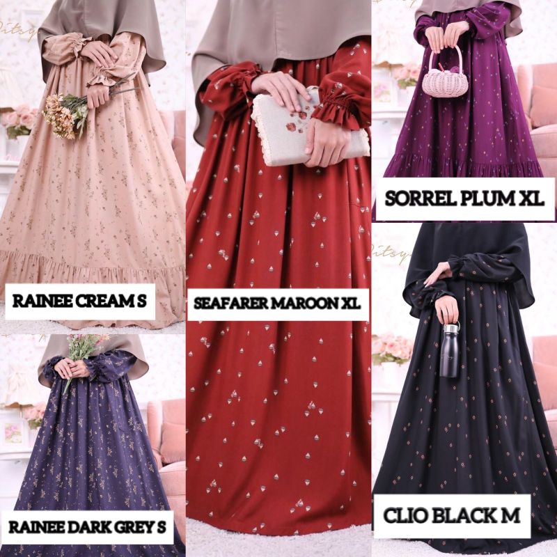 Jual ditsy mei 2024 sorrel plum, rainee cream, seafarel maroon, clio ...