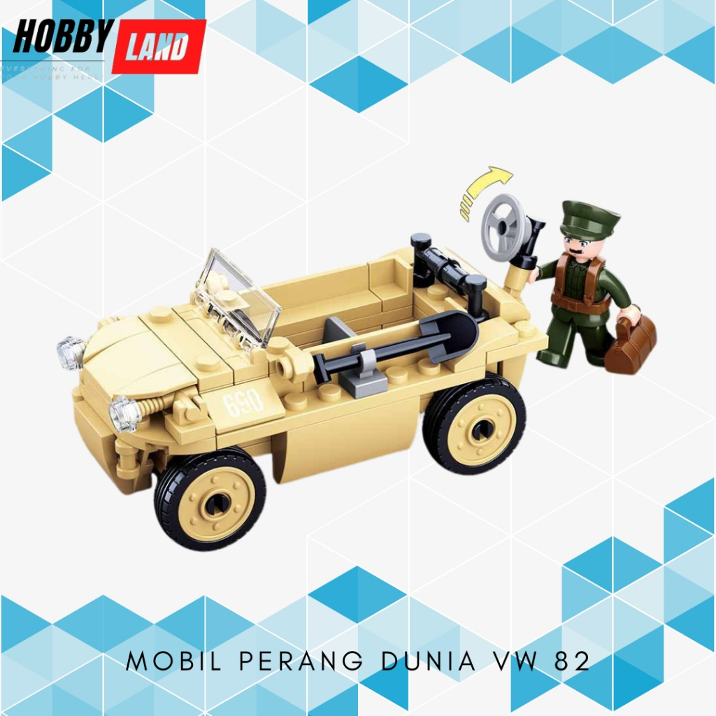 Jual Mainan Brick Sluban Mobil Model Perang Dunia VW / Army Meriam Tank ...