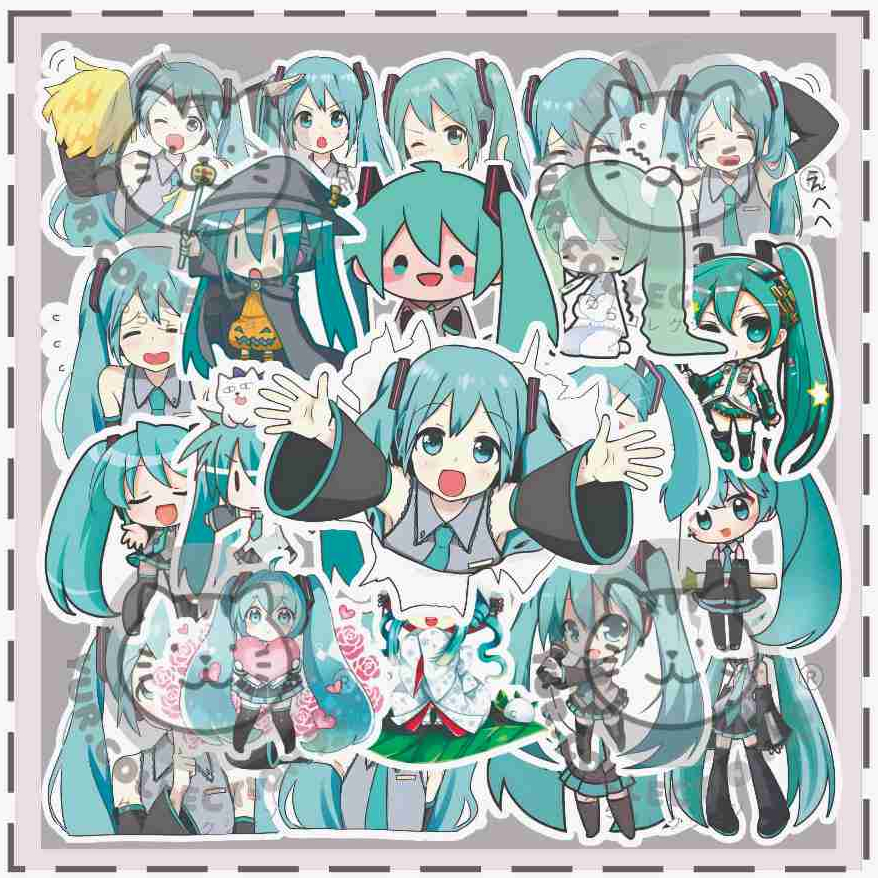 Jual (30 PCS) Sticker Anime/ Sticker Hatsune Miku Glossy/ Miku Sticker ...