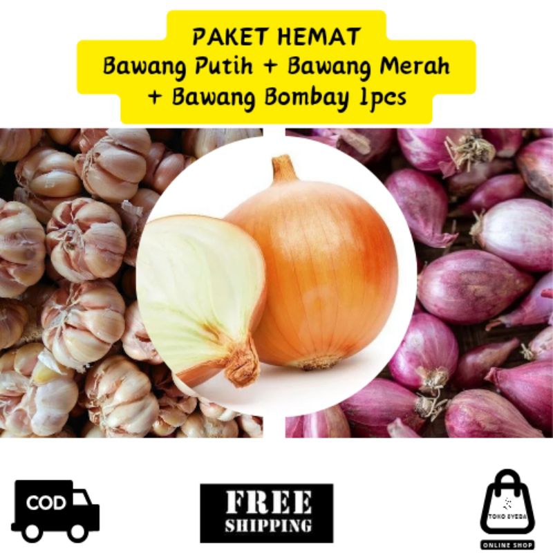 Jual Paket Hemat 500gr - Bawang Merah & Bawang Putih + Bombay | Shopee ...