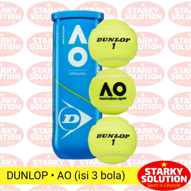 Jual Bola Tenis Dunlop Ao Australian Open Isi 3 Original | Shopee Indonesia