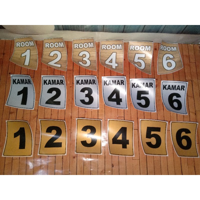 Jual Stiker Custom Nomor Kamar Vinyl Glossy, Waterproof, Nomor Pintu ...
