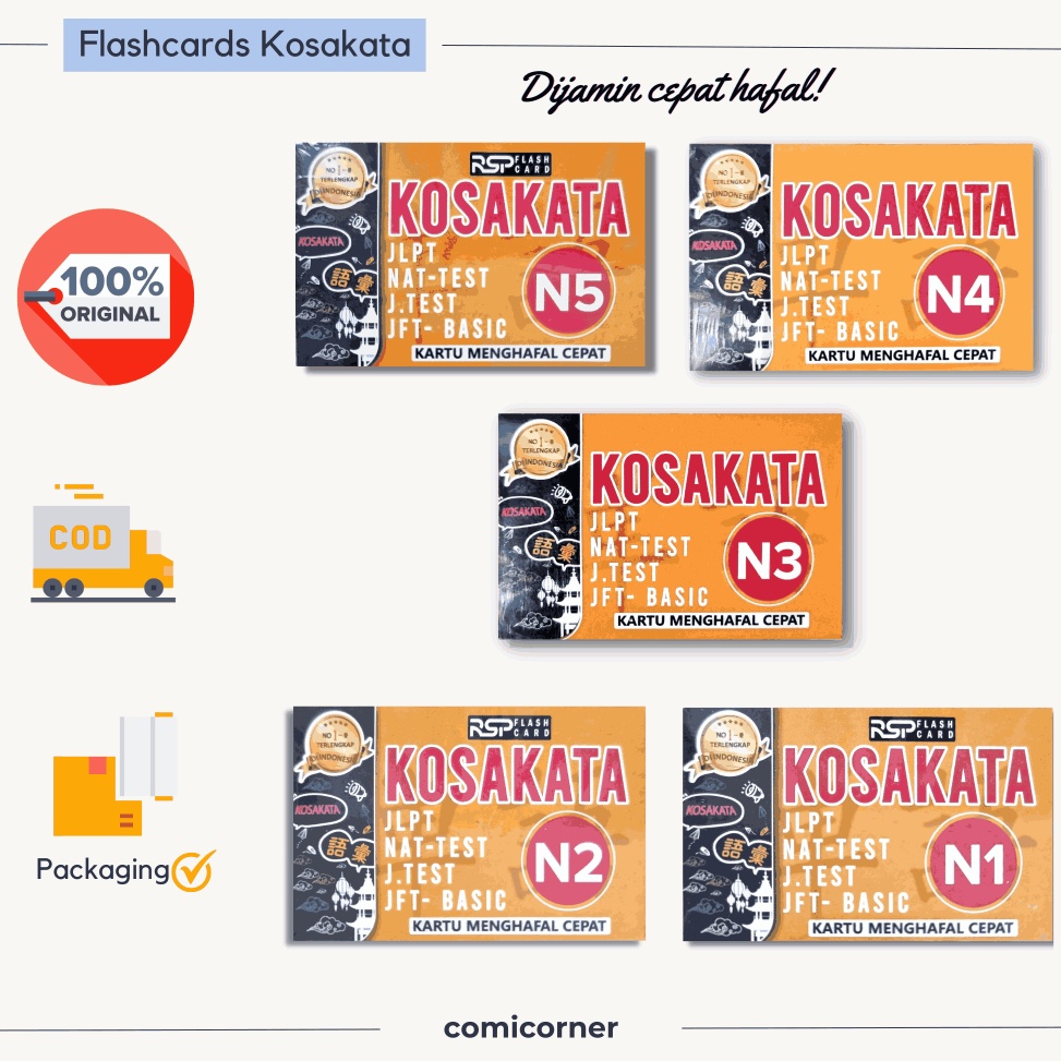 Jual Flash Cards KOSAKATA JLPT N5 N4 N3 N2 N1 Bahasa Jepang ART N8B2 ...