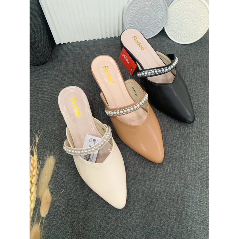 Jual Sandal Wanita Slip-on Heels 3 cm ( MUTIARA ) | Shopee Indonesia