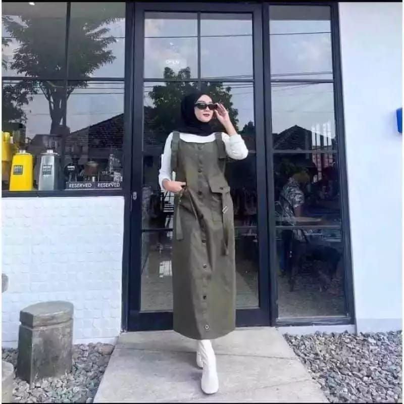 Jual Overall Rok inara Cargo//Baju Kodok Wanita Dres Jumpsuit kekinian | Shopee Indonesia