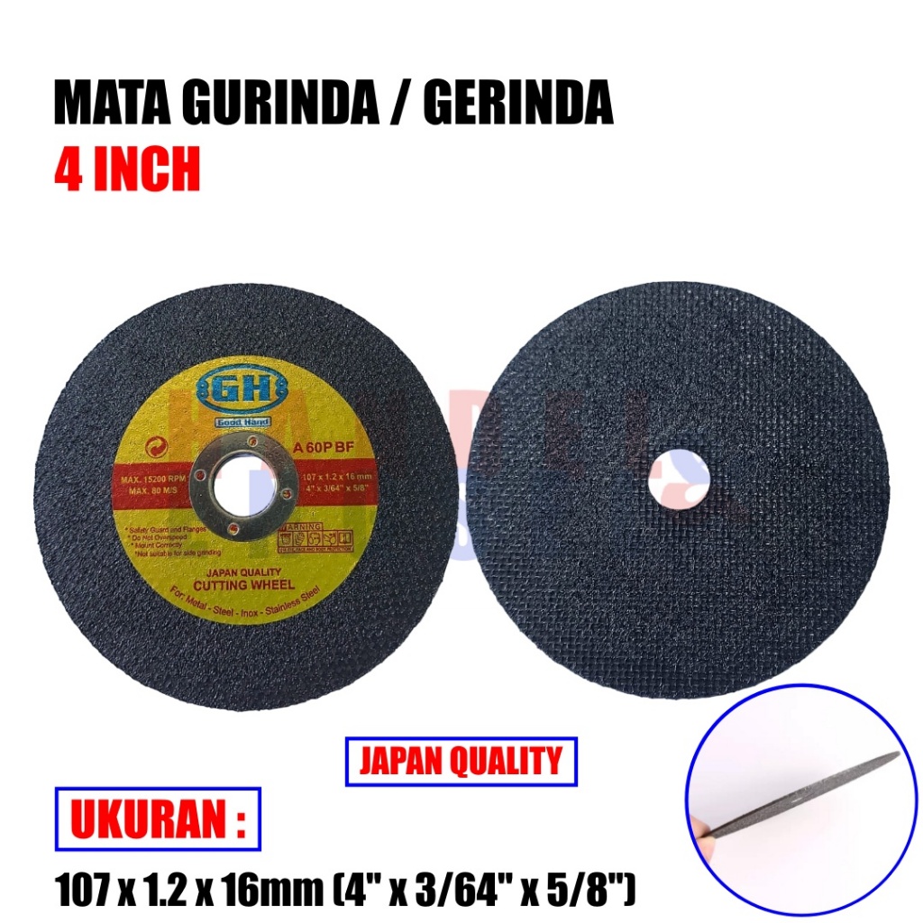 Jual Mata Gurinda 4 inch (4” x 1.2mm) Batu Gerinda Potong Cutting Wheel ...