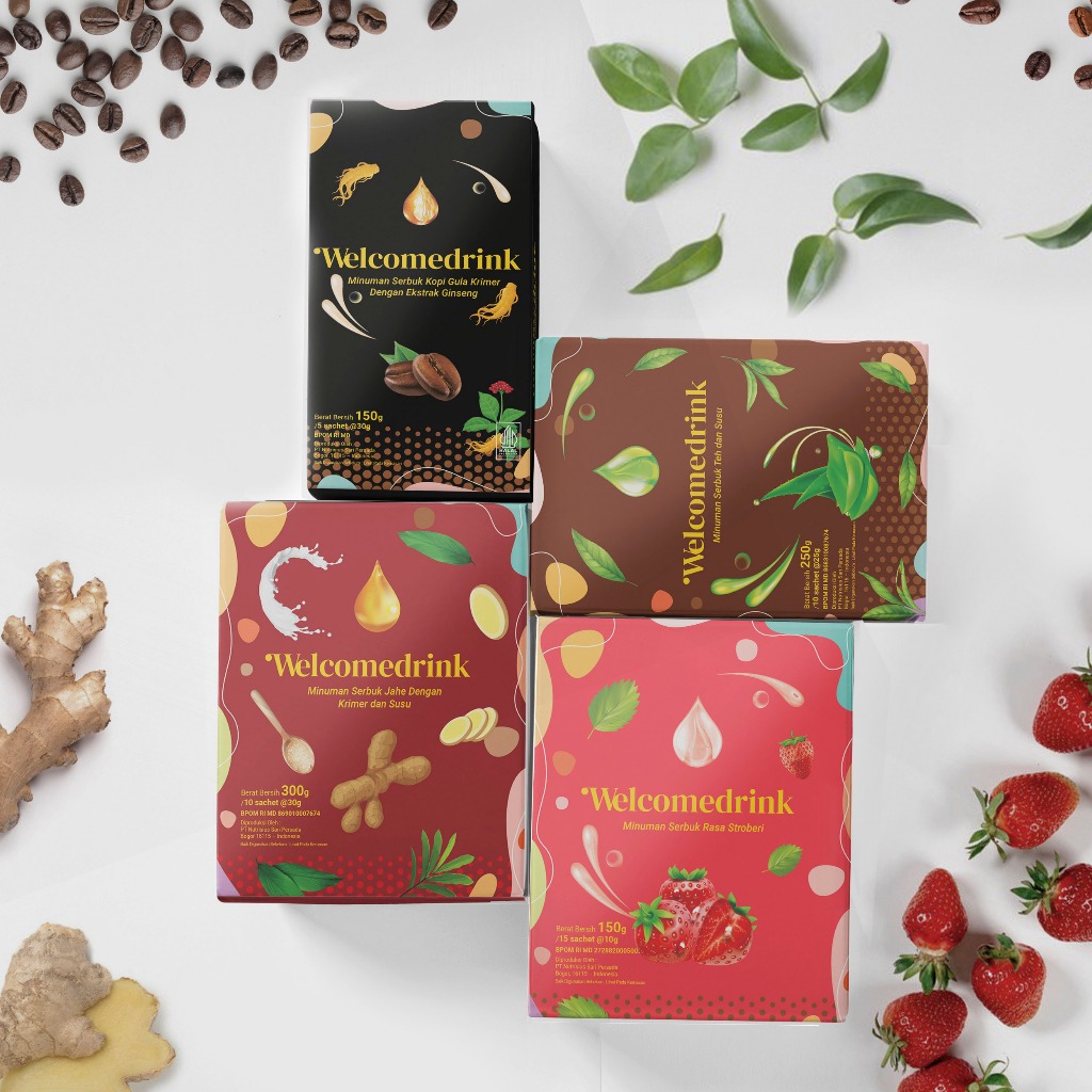 Jual Welcomedrink Series - Minuman Kolagen Rasa Stroberi, Teh Tarik ...