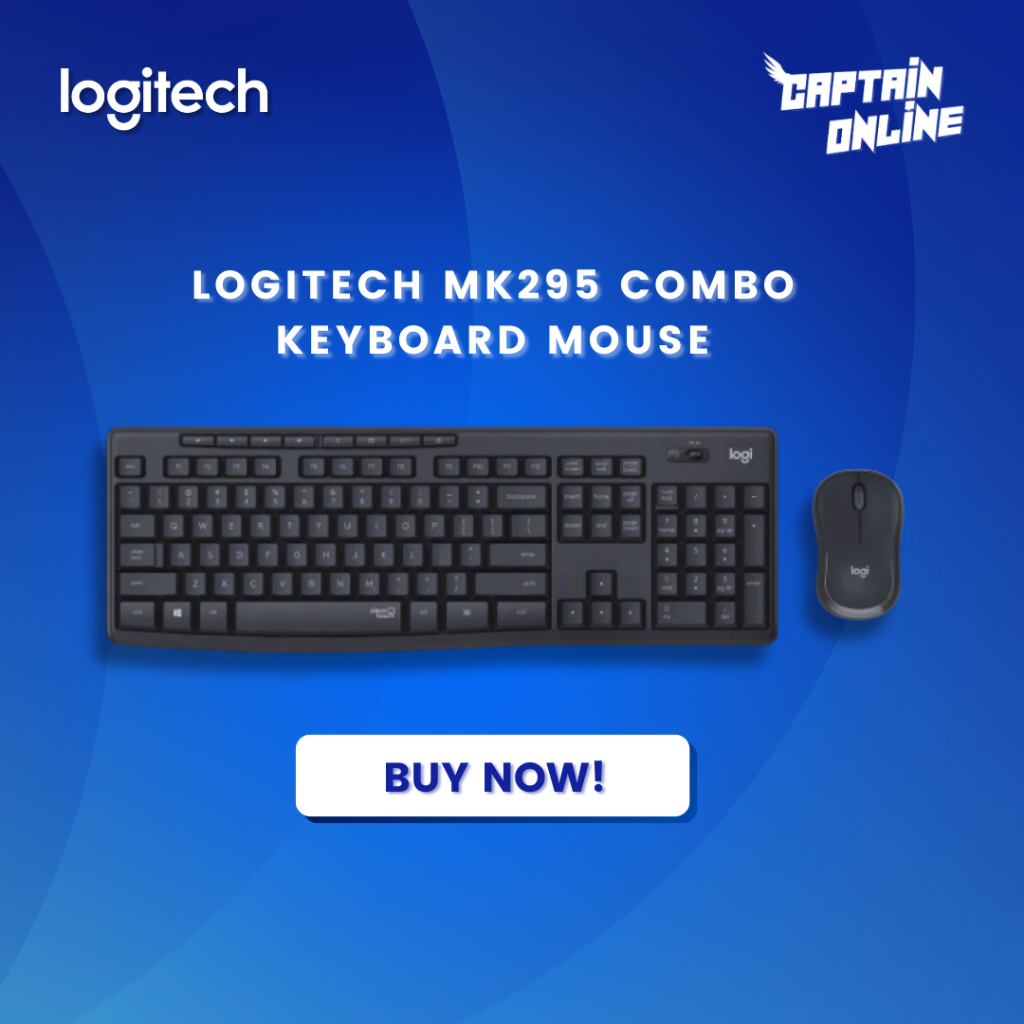 Jual Logitech Mk295 Combo Keyboard Dan Mouse Wireless Silent Dengan Tombol Multimedia Shopee