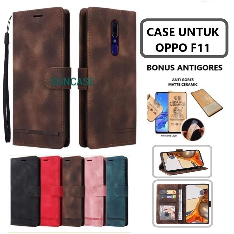 Jual OPPO F11 CASE KULIT MODEL FLIP BUKA TUTUP ADA TEMPAT FOTO DAN TALI ...