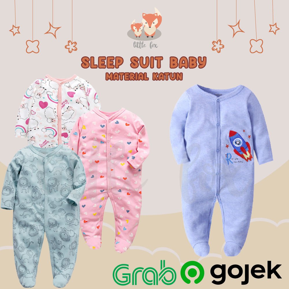 Jual Sleepsuit Baby / Jumpsuit Baby Panjang / Baju Tidur Bayi Motif ...