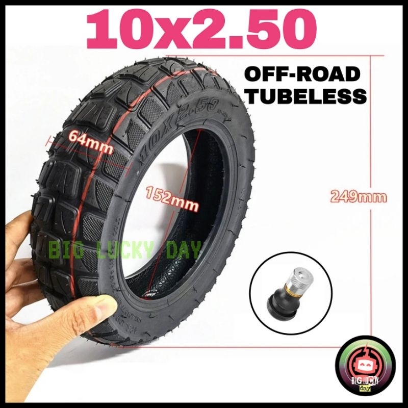Jual BAN SCOOTER LISTRIK 10X2.50 TUBELESS OFF ROAD 10 INCH TIRE 10 X 2.50 SEPEDA LISTRIK EXOTIC ...