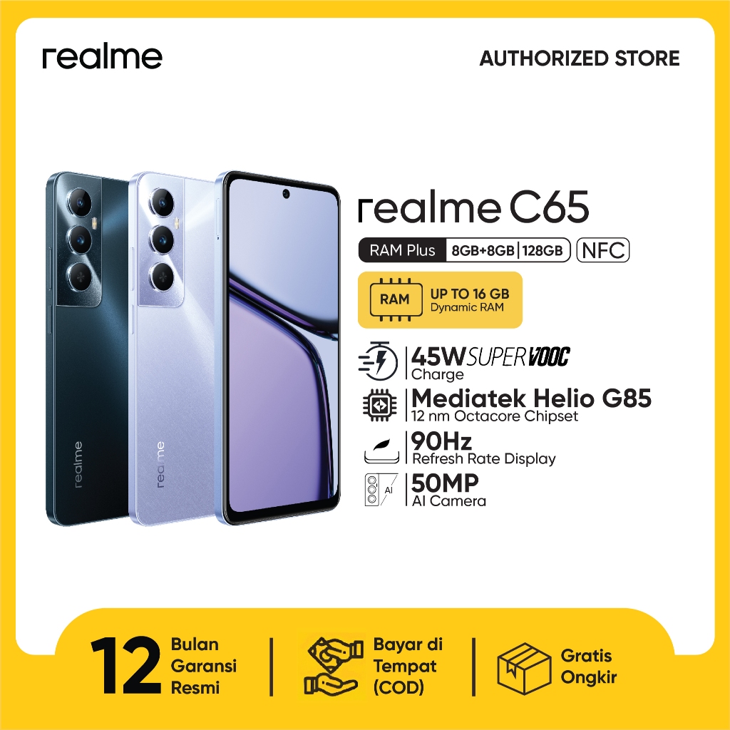 Jual realme C65 HP 8*8+128GB NFC | 45W Fast Charge | 5000mAh Massive ...