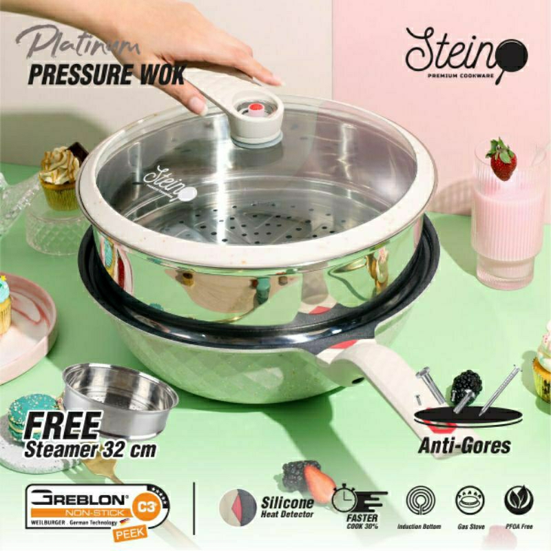 Jual Stein Wok Presto Pan Pressure Cooker 32 Cm | Shopee Indonesia