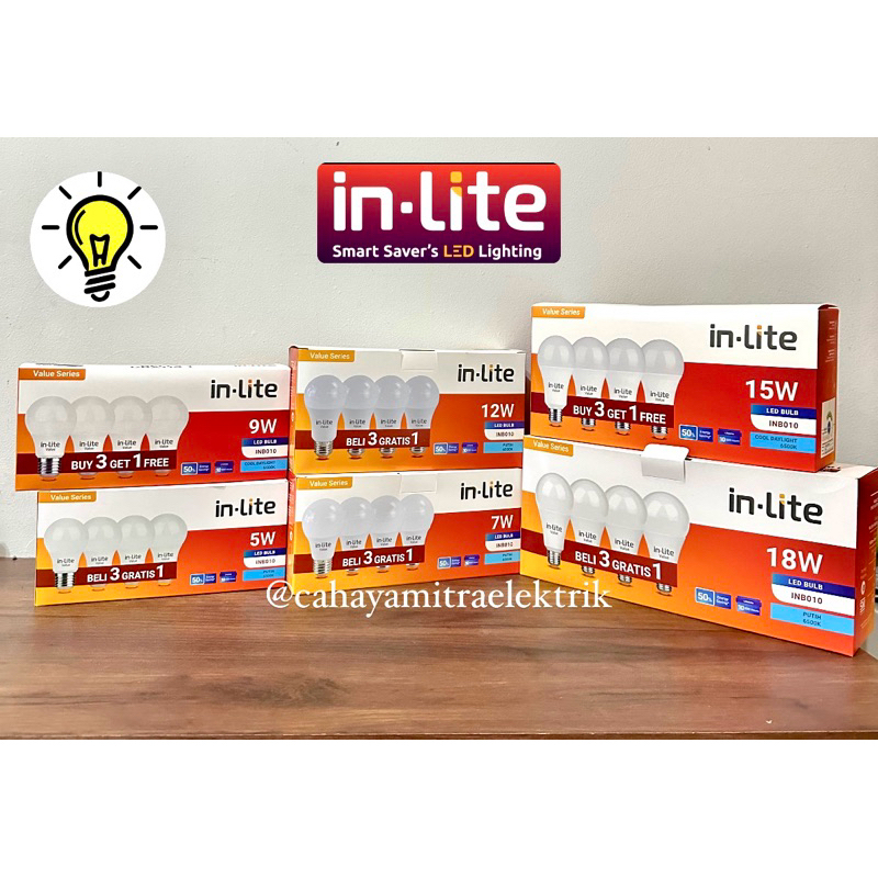 Jual PAKET SUPER MURAH BELI 3 GRATIS 1 LAMPU LED INLITE VALUE 5W, 7W ...