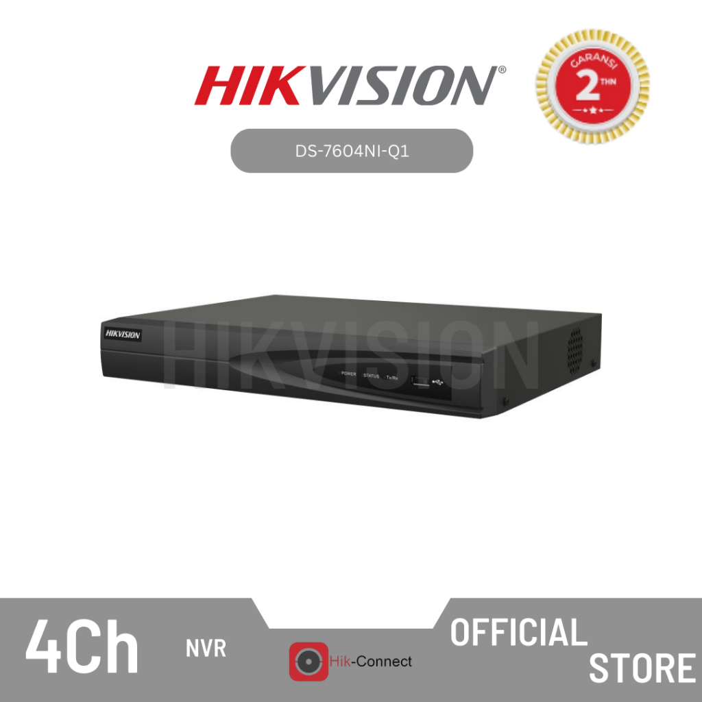 Jual HIKVISION - DS-7604NI-Q1 NVR 4-ch 1U 4K Original | Shopee Indonesia