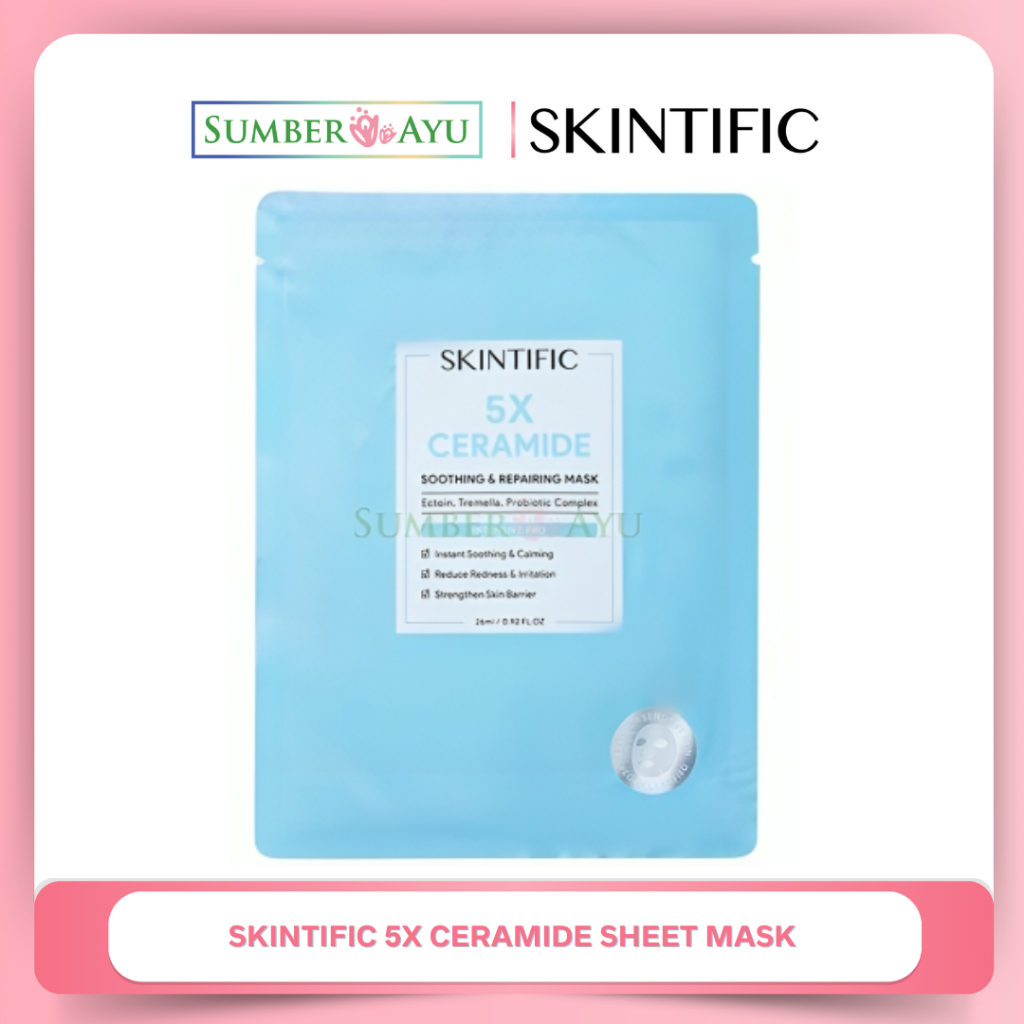 Jual SKINTIFIC MASKER WAJAH 5X CERAMIDE SOOTHING AND REPAIRING MASK ...