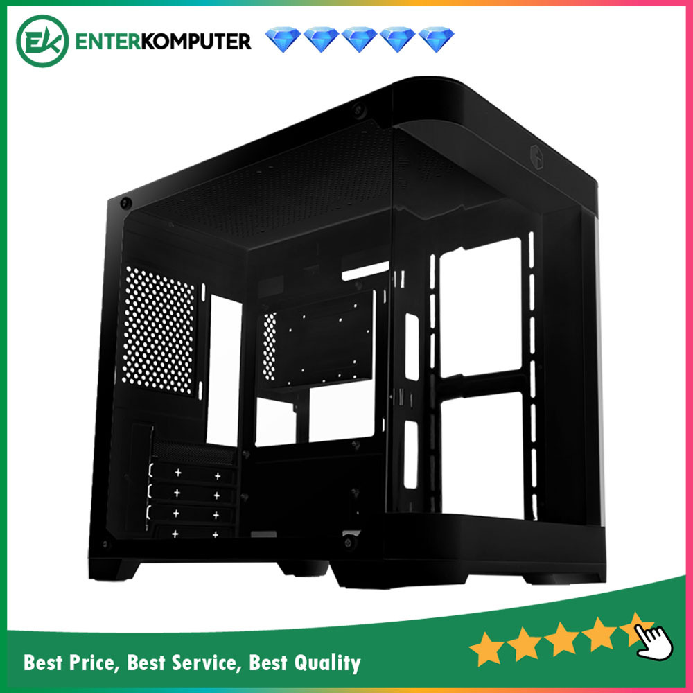 Jual CUBE GAMING KURV BLACK - mATX Gaming Case | Shopee Indonesia