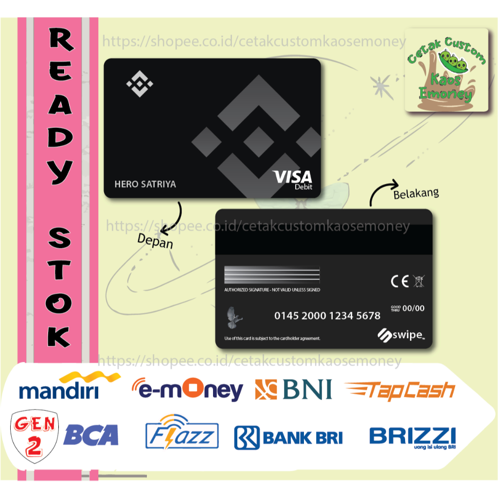 Jual KARTU E MONEY E TOLL CARD BLACK VISA DEBIT BLACK CARD BNI BCA BRI ...