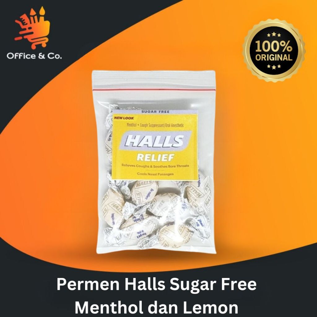 Jual Permen Halls Sugar Free untuk Batuk Pilek Sakit Tenggorokan isi 10 ...