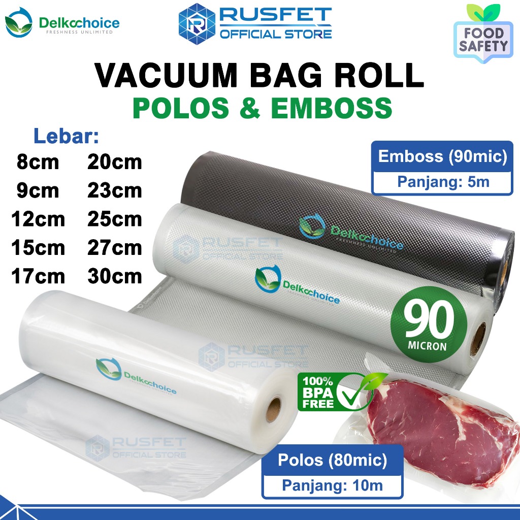 Jual Vacuum POLOS EMBOSS ROLL Smooth Bintik Plastik Vakum Tebal Makanan ...