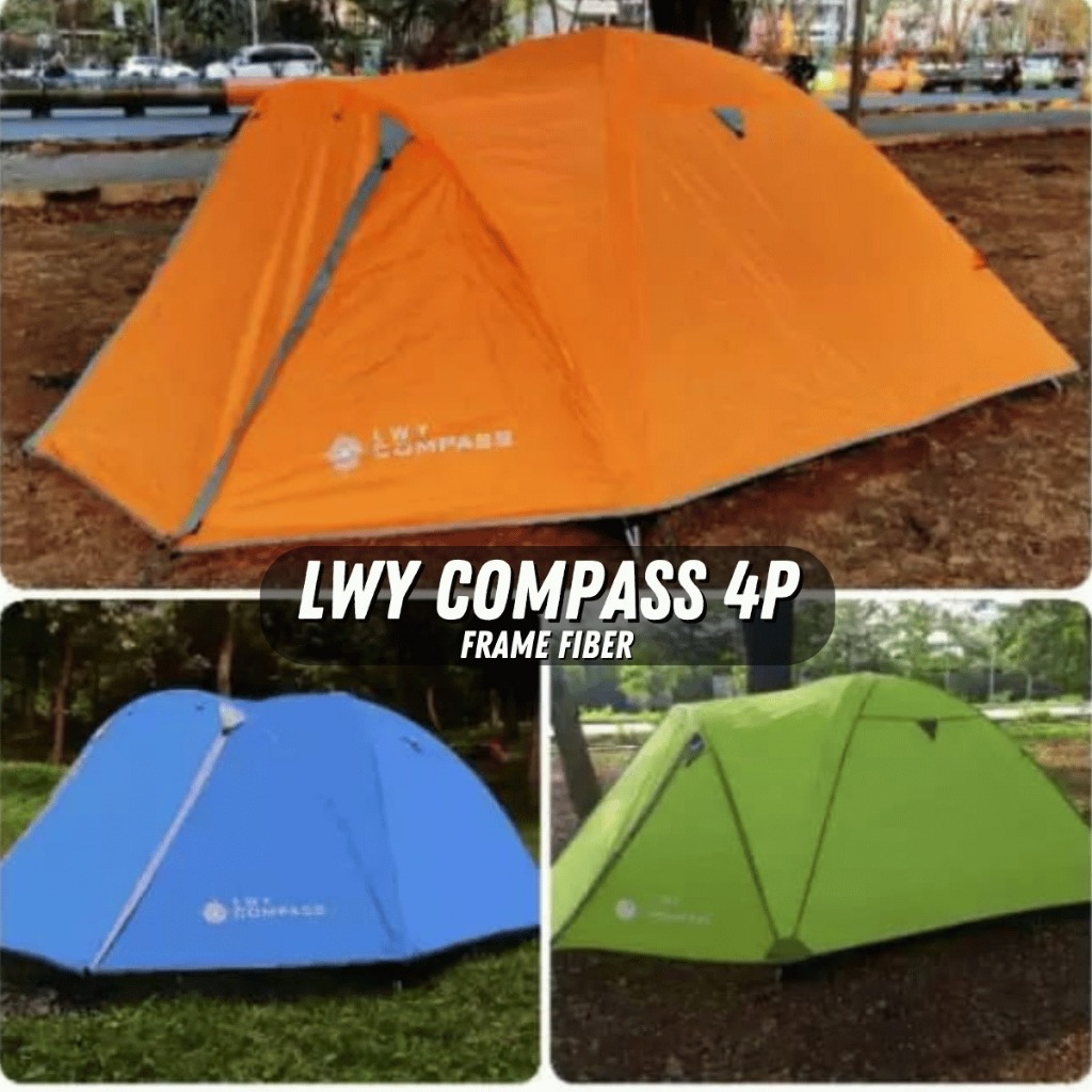 Jual Tenda LWY Compass Kapasitas 4 Frame Fiber | Tenda Double Layer ...