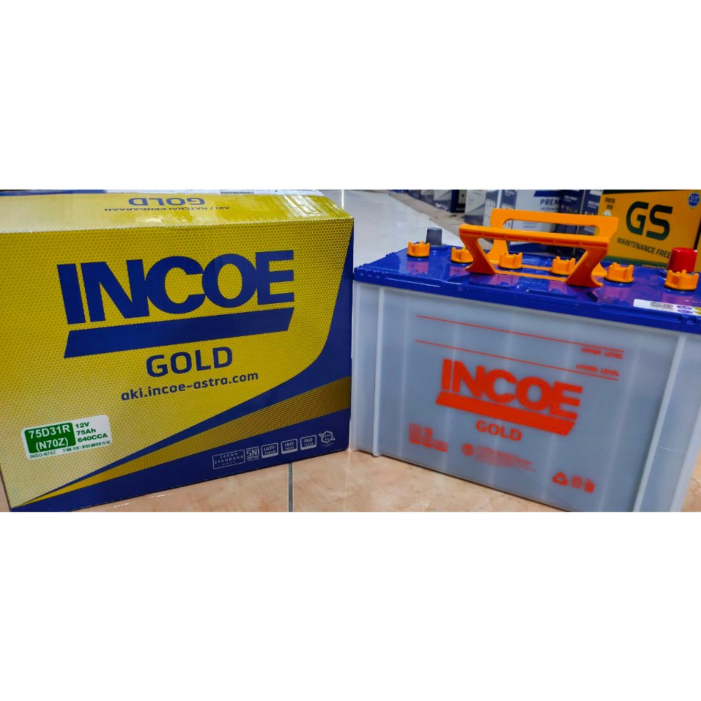 Jual AKI MOBIL L300 INCOE GOLD N70Z 12V 75AH | Shopee Indonesia