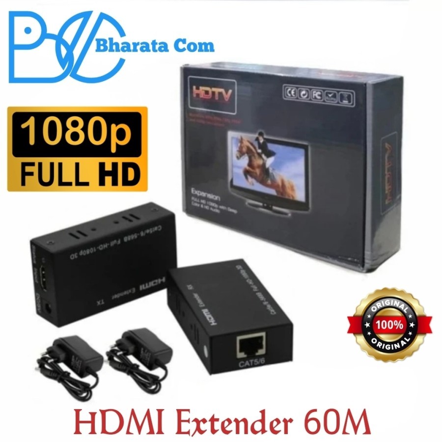 Jual HDMI Extender 60M Converter HDMI to LAN 60M Cat5 Cat6 | Shopee Indonesia