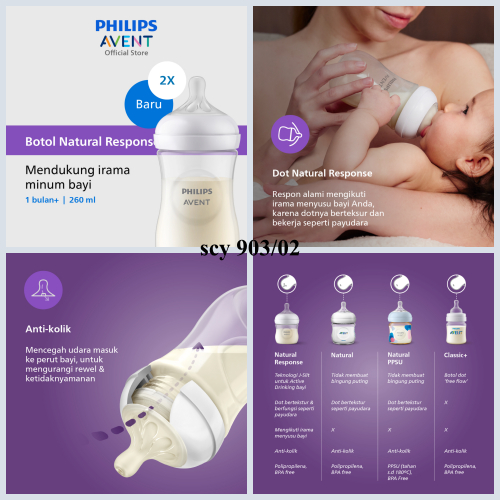 Jual BOTOL AVENT NATURAL 260ML / 260 ML TWIN BENING isi 2 botol 260ml ...
