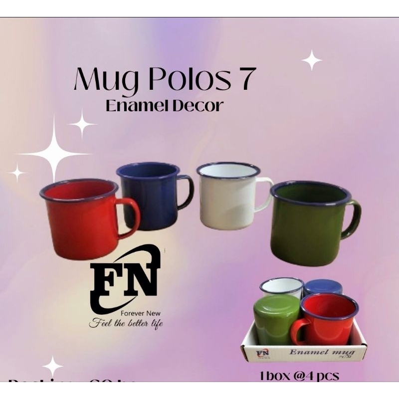 Jual Mug 7 Enamel Polos (1pack isi 4pcs) | Shopee Indonesia